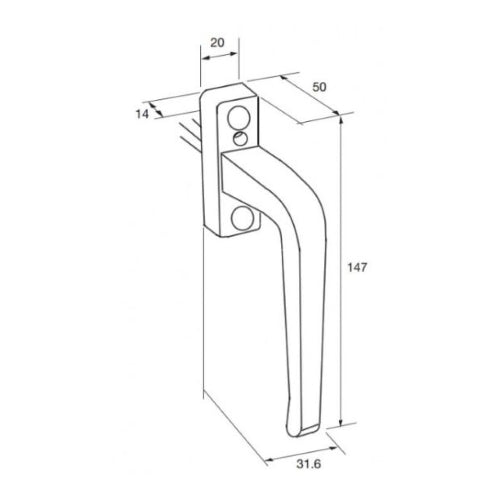 Titon Derwent Non Locking Window Handle – Window and Door Parts Ltd