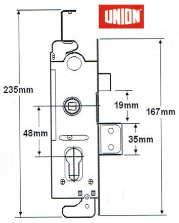 Union Everest Double Throw Lockcase – Window and Door Parts Ltd